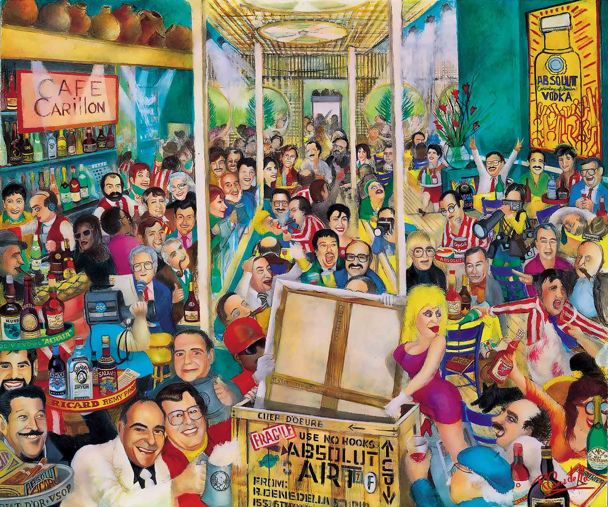 Robert Cenedella | Artwork | Absolut Cenedella - Café Carillon (1987 ...