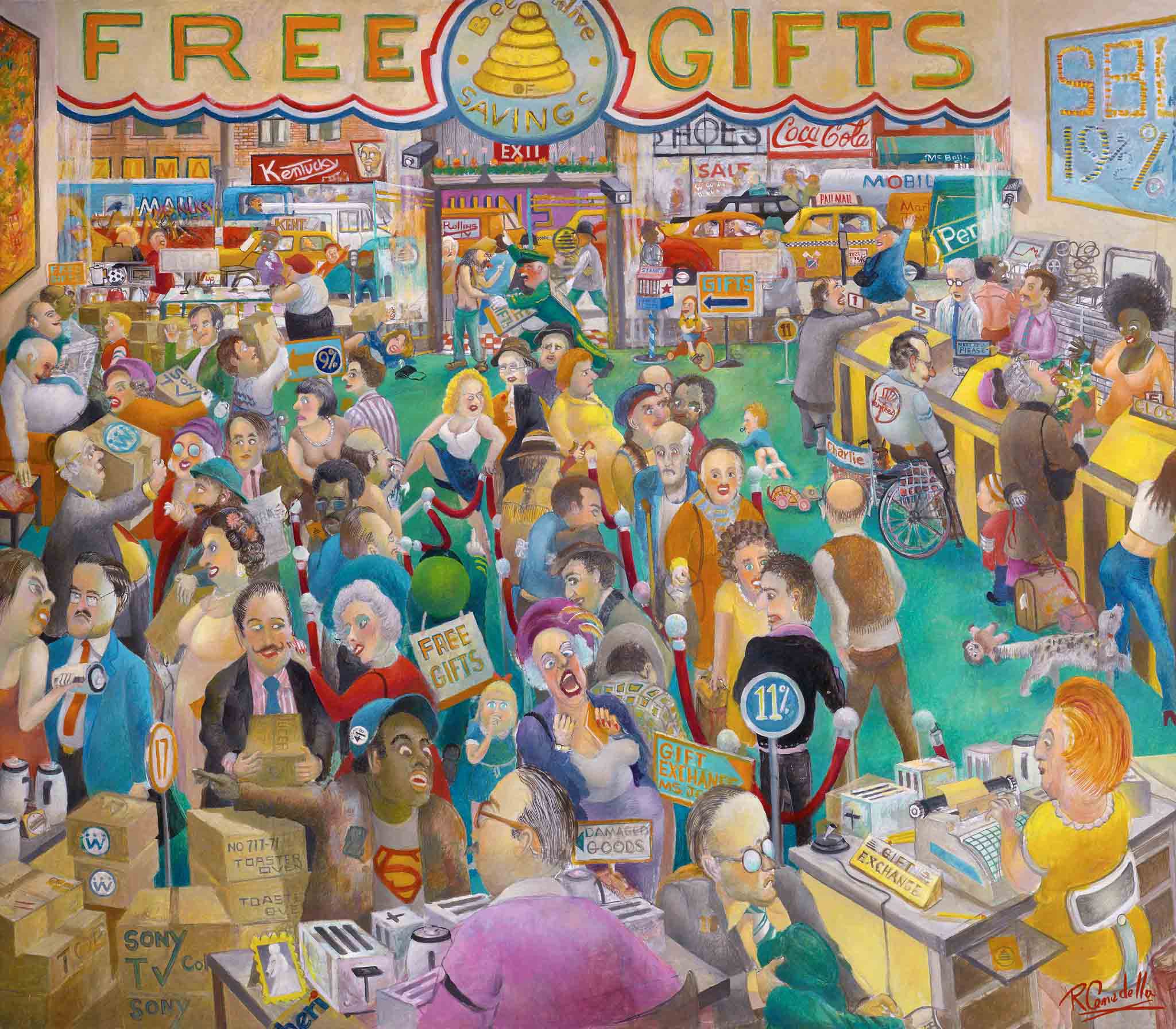 Robert Cenedella | Artwork | Free Gifts (1985) – Robert Cenedella | 60 ...
